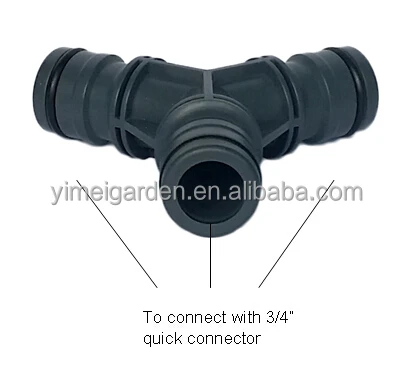 3/4" Three Way Quick Coupling For Big Adaptor Garden Hose Fitting ...