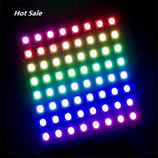 Dc5v 5050 Rgb矩阵led像素面板ws2812b 8x8 64 Led柔性数字矩阵面板可单独寻址灯带 - Buy Ws2812 ...