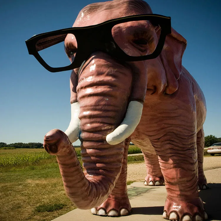 Outdoor Decoration - Life Size Fiberglass Elephant Statue