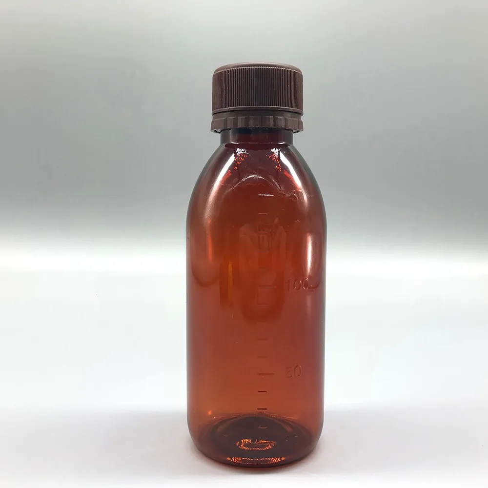 Without Scale Pharmaceutical 4oz 125ml Pet Plastic Amber Brown Syrup ...
