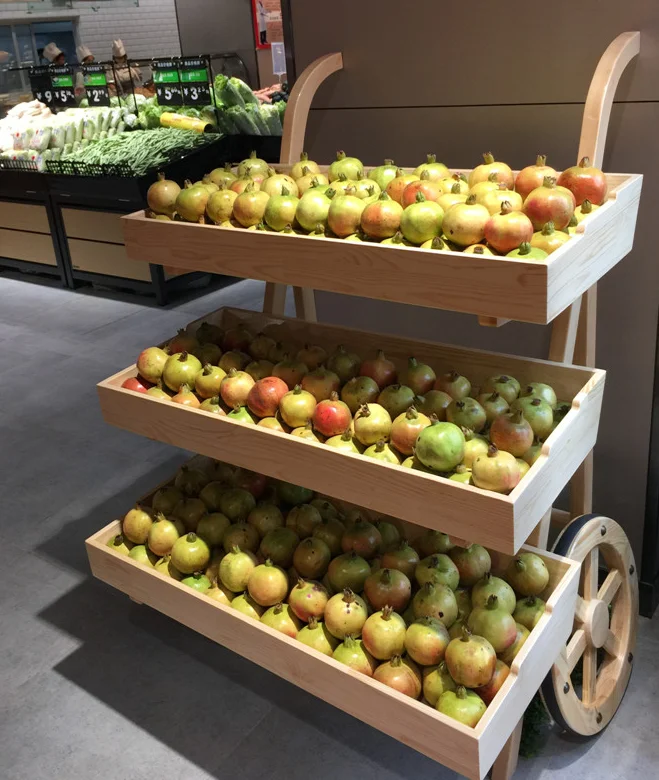 Wood 3- Tier Fruit Display Stand Rack Shelf - Buy Fruit Vegetable ...