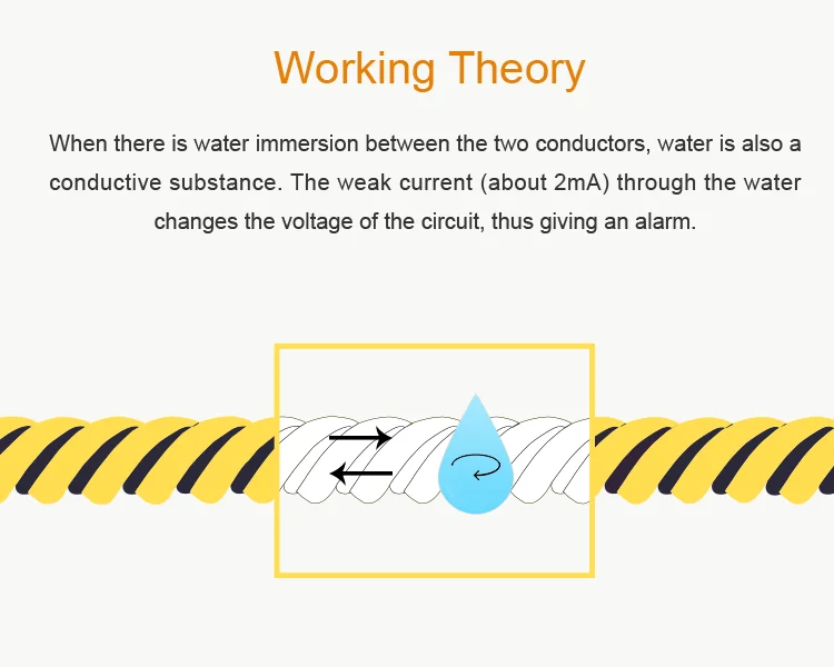 Non-positioning Water Detection Rope Sensor for Data Centers
