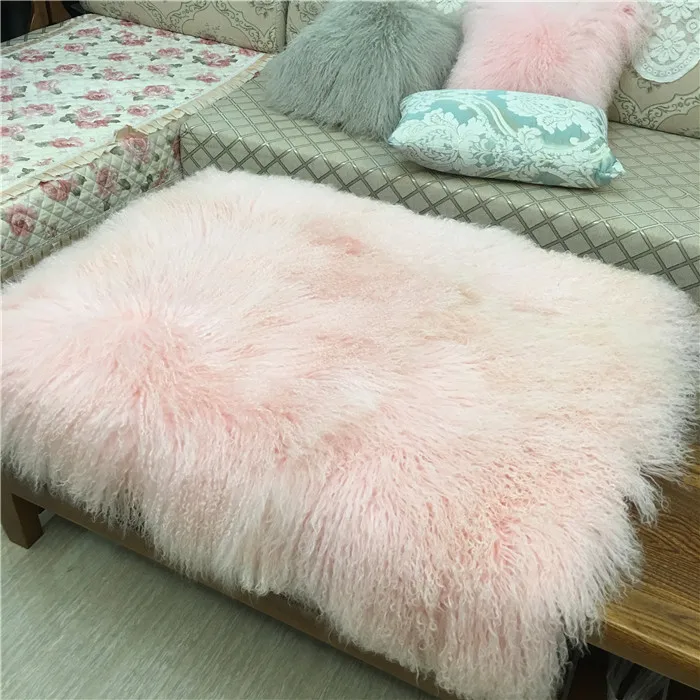 Long Hair Goat Fur Real Mongolian Lamb Fur Blanket for Coat