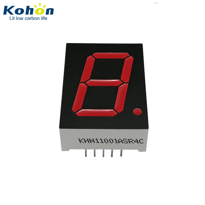 Black Surface Red Segment Large Single Digit 1 Inch 7 Segment Led ...