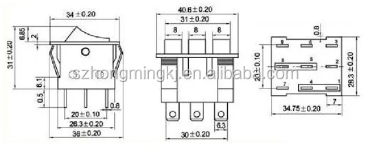 On-off Triple Rocker Switch Led Light - Buy Double Pole Triple Throw ...