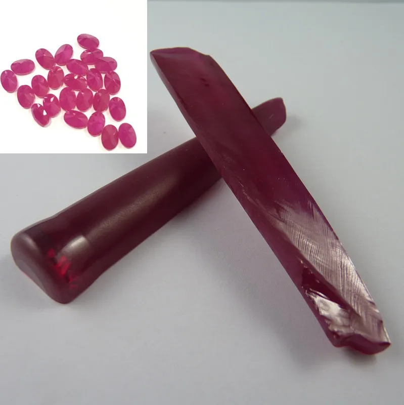Synthetic(lab Created) Polished Oval Cut Red Opaque Ruby Gemstone - Buy ...
