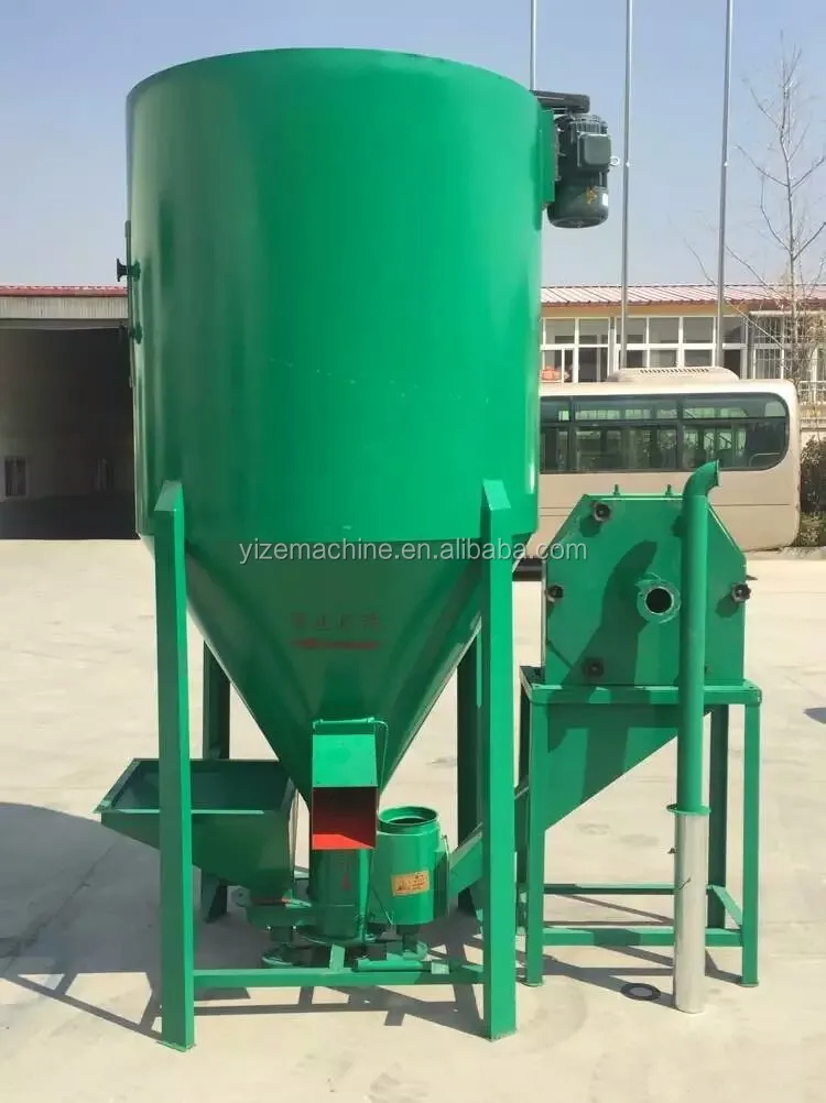 Vertical 1 Ton Stationary Poultry Feed Grinder Mixer