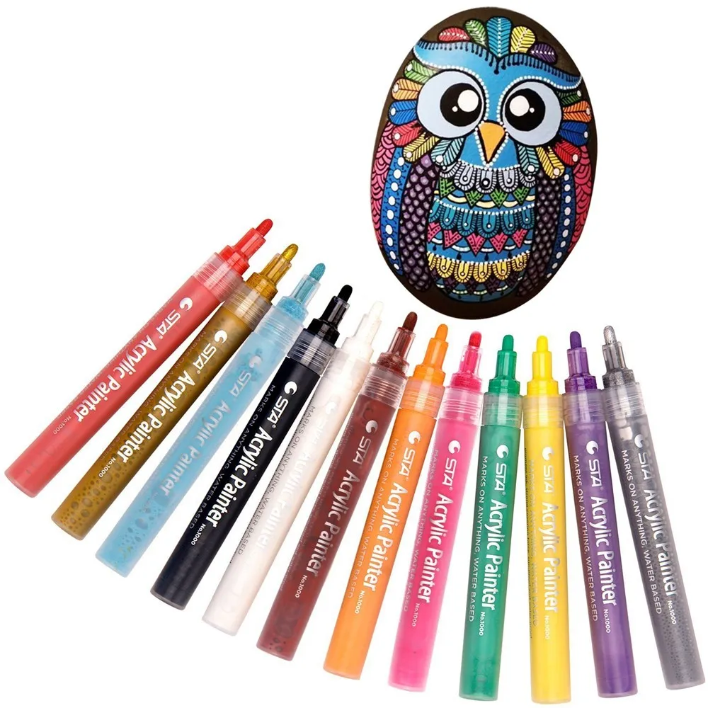 Acrylic Paint Marker Pens,Ousi 20 Paint Markers For Kids Adults Paint ...