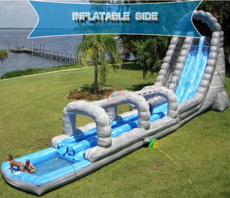 Interest Large-scale Inflatable Water Slide +pool Float Green ...
