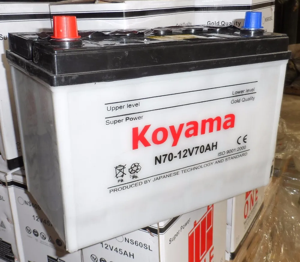 Jis Standard N70 Dry Charged Car Battery 12v 70ah - Buy 12v70ah Dry ...