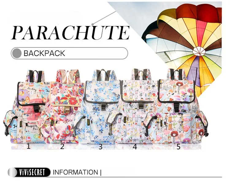 Korean Style Parachute Fabric Ultra-lightweight Stylish Printing Women ...