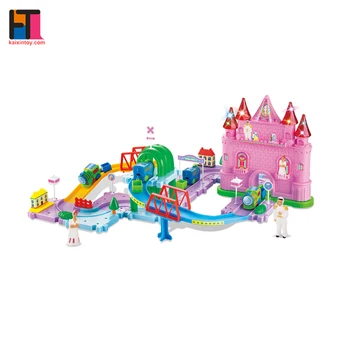 Princess Castle Design Plastic Slot Toy Electric Toy Train Sets For ...