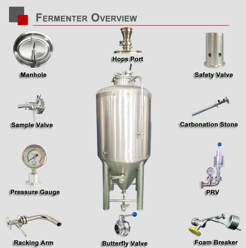 1000l Stainless Steel Fermentation Tank Beer Fermenter - Buy Stainless ...