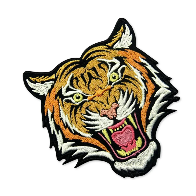 Embroidered Service Custom Tiger Iron On Logo 100% Machine Embroidery ...