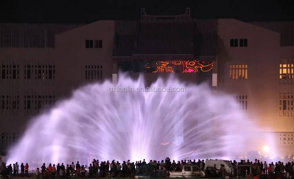 Large Lake Stage Show Water Fountains Water Screen And Laser Show - Buy ...