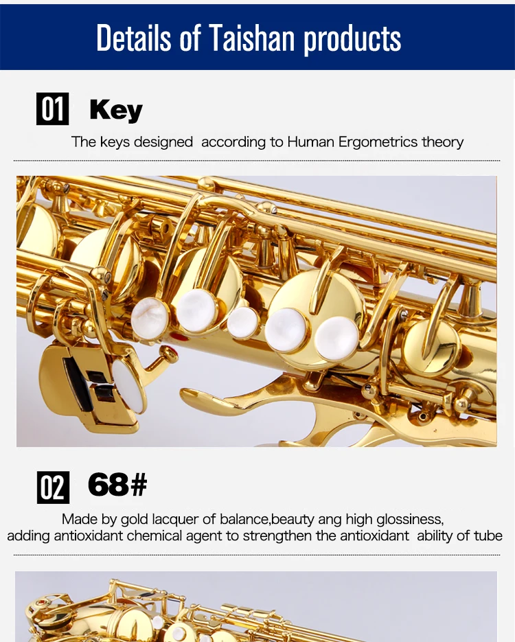Taishan High Quality Gold Lacquer Tenor Saxophone - Buy Tenor Saxophone ...