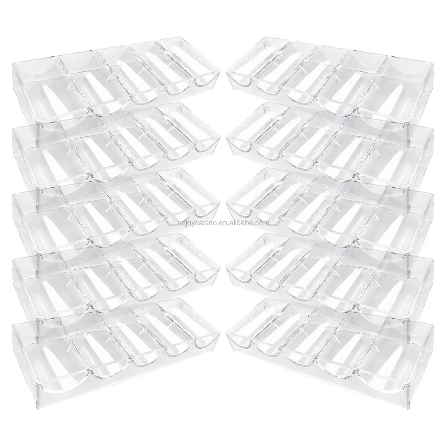 Clear Acrylic Poker Chip Rack - Holds 100 Chips