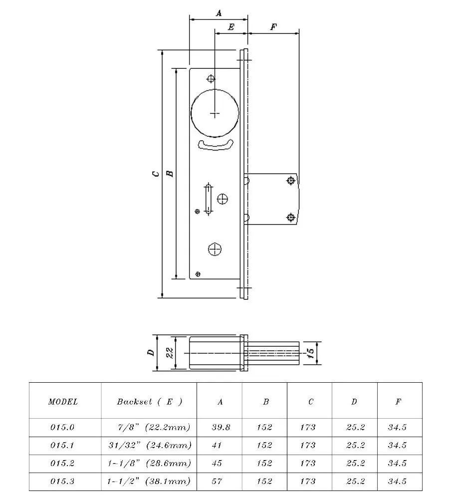1850 Security Mortise Deadlock - Swing Door Lock Hardware