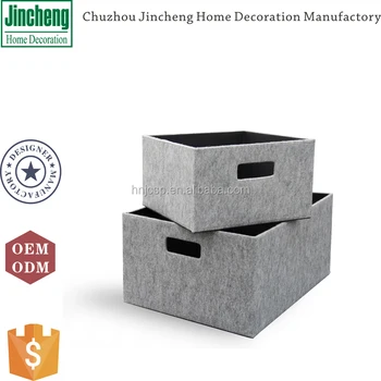Vintage Light Gray Felt Set Of 2 Rectangular Felt Storage Box,Closet ...