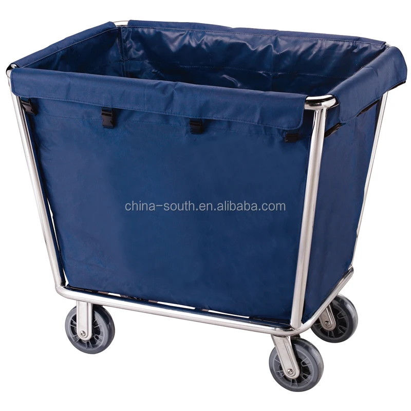 Round Soiled Housekeeping Dirty Linen Laundry Trolley Cart - Buy ...