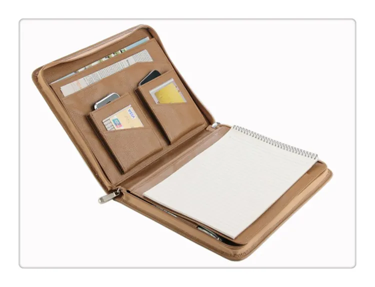 Leather Professional Handmade Portfolio - Double Zippered