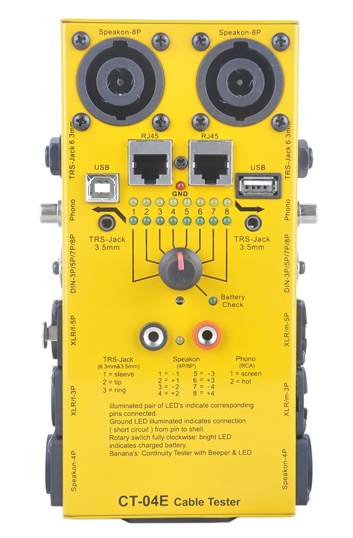 Usb(a-b) Rj45 Cable Tester Ct-04e With Multi Fuction Test Cables Ct-04e ...