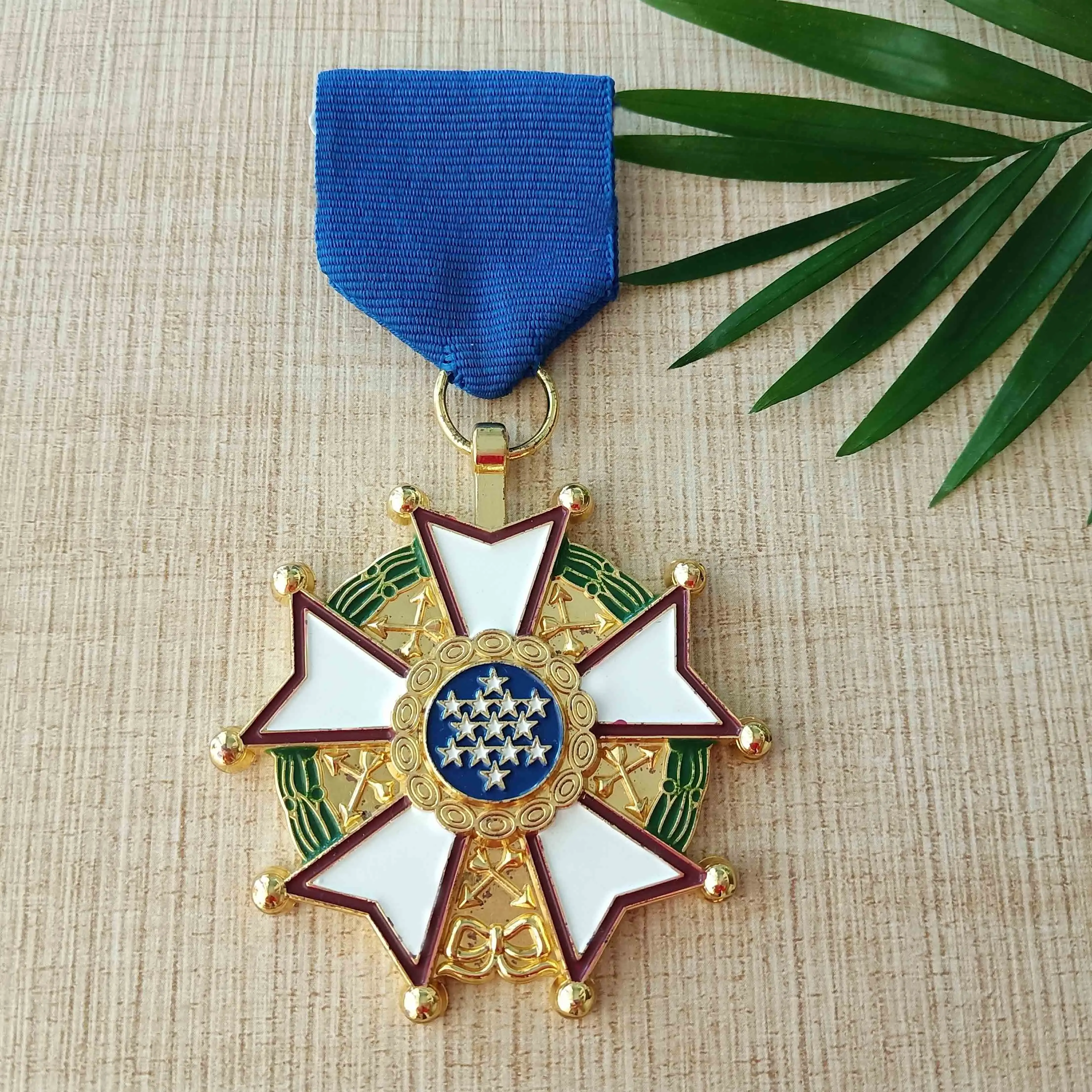 Masonic Logo Custom Made Gold Plated Charm Medals With Ribbon Lanyard ...