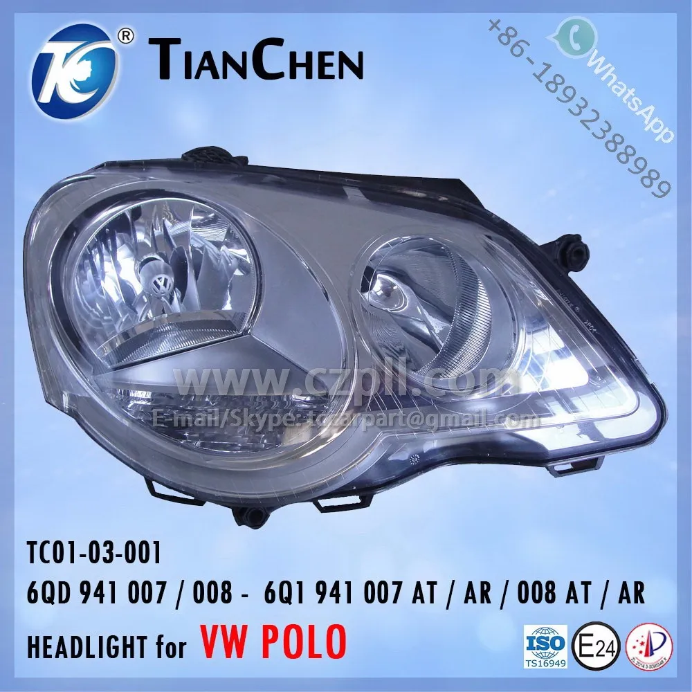 Headlight For Vw Polo 2005 - 2009 Eu: 6q1 941 007 At / Ar / 008 At / Ar ...