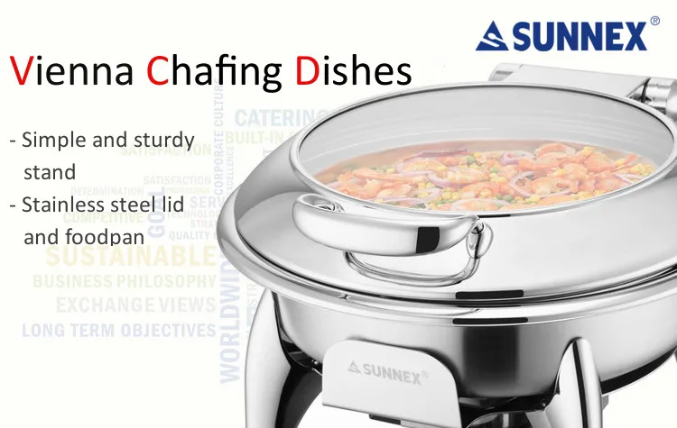 Sunnex Catering Chafer Food Warmer - 4.5LTR Capacity