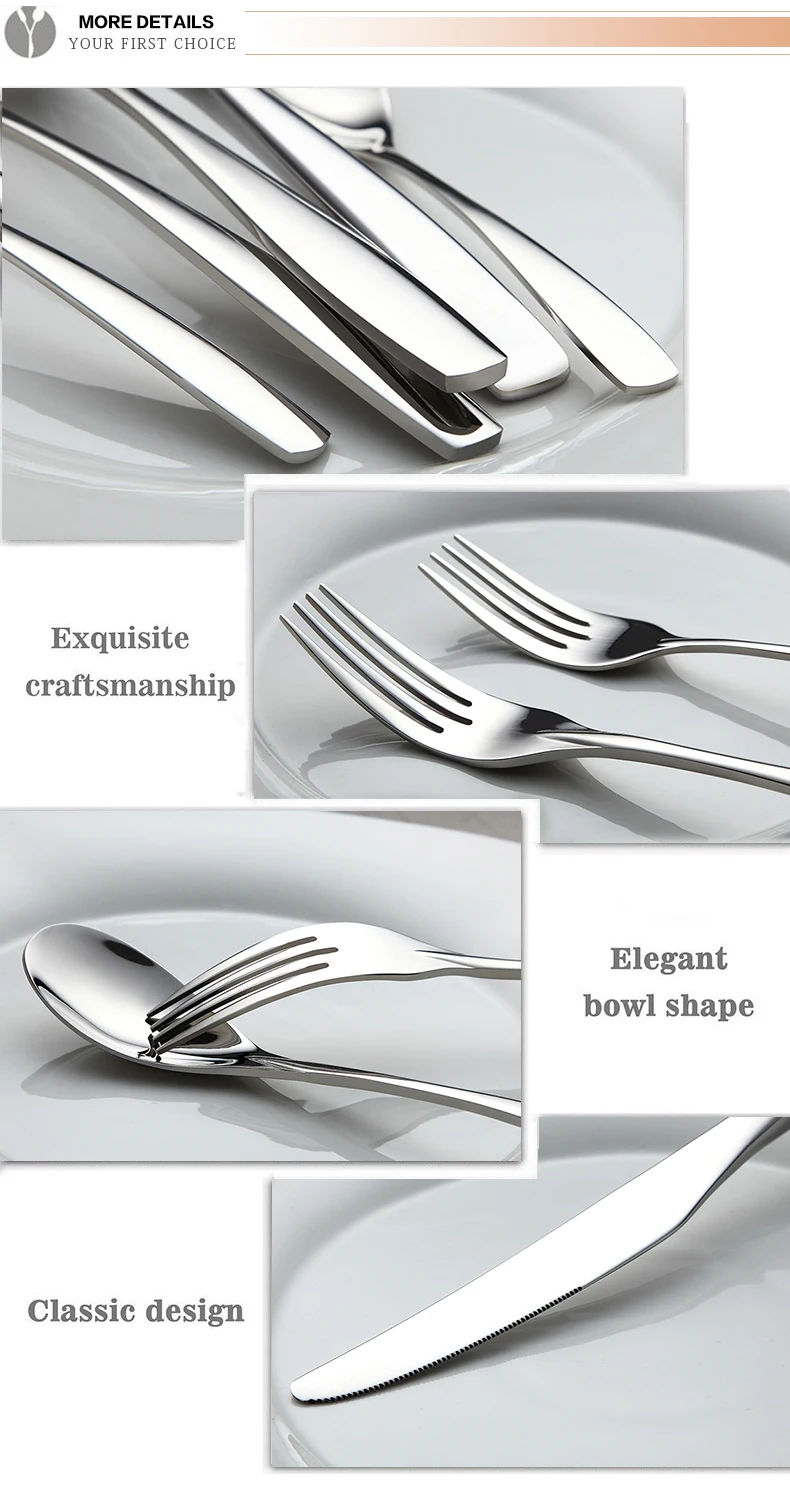 Types de couverts d'hôtel, or couverts couverts de mariage pour les hôtels