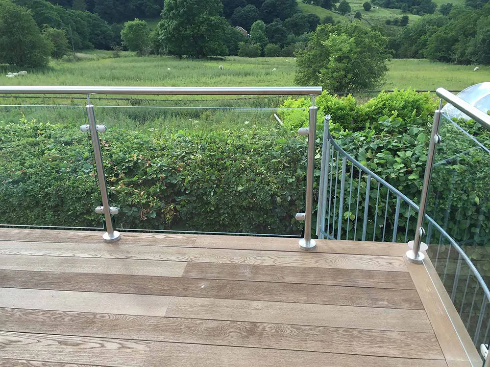 Kinmade Stainless Steel Round Railing System Frameless Glass Handrail ...