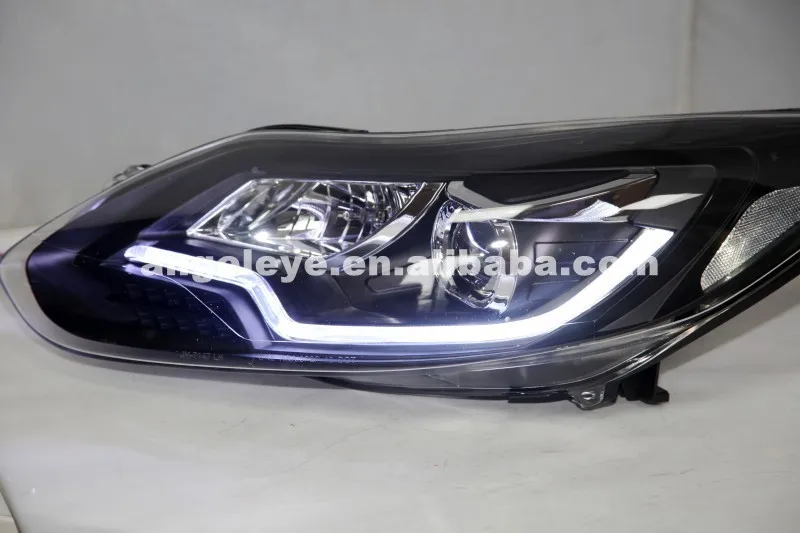 For Ford For Focus 3 Led Strip Head Lamp With Bi Xenon Projector Lens ...