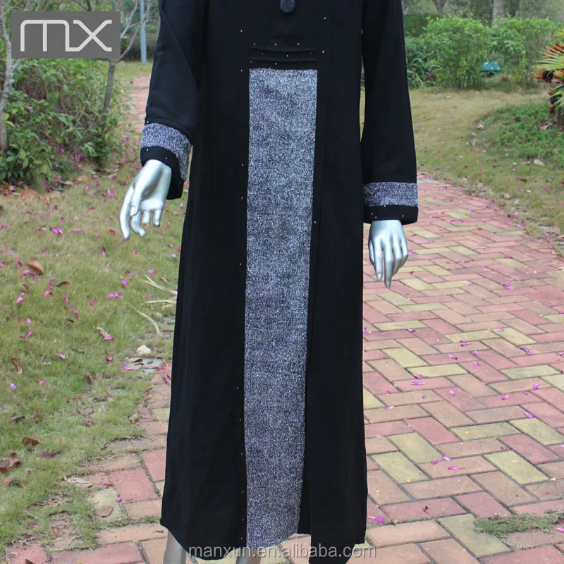 Designer Dual Color Burka Full Sleeve Moroccan Kaftan Black Arabic ...
