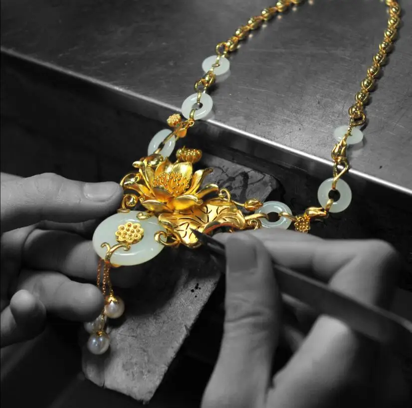 18k Gold Inlaid Jade Pendant,Custom Jewelry Design Custom,K Gold Inlay ...