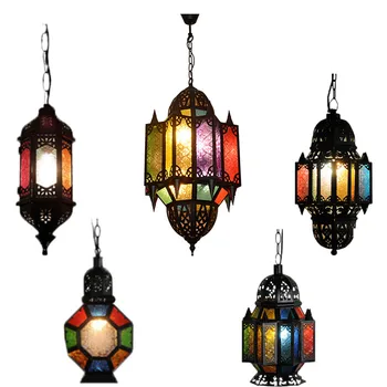 Turkish Mosaic Islamic Hanging Lamps And Lanterns Iron Art Glass ...