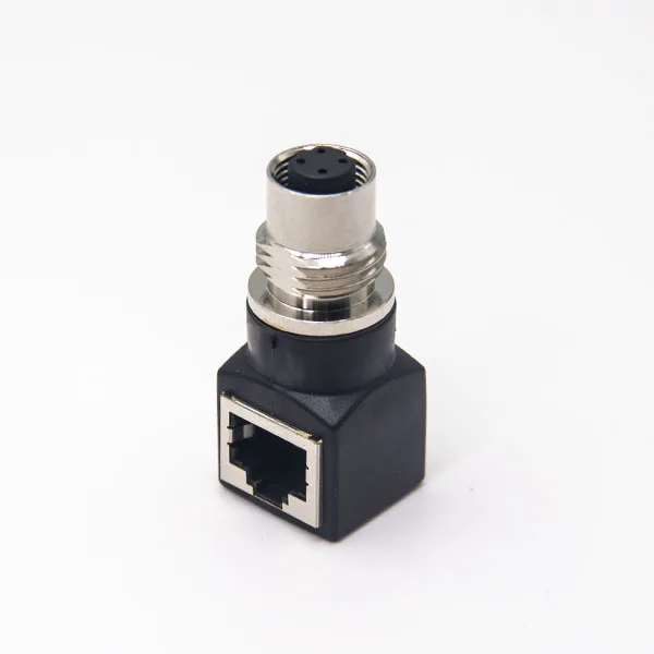 M12 4 Pin Pines A Female Connector To Rj45 Adapter Make Male D Coded ...