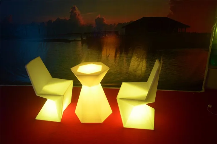 Plastic Angularly Colorful Illuminated Led Glow Dining Chair - Buy ...