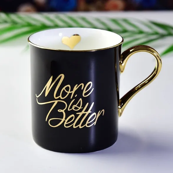 Wholesale Custom Logo Black Coffee Mug Cup Cheap Ceramic Mug With Gold ...