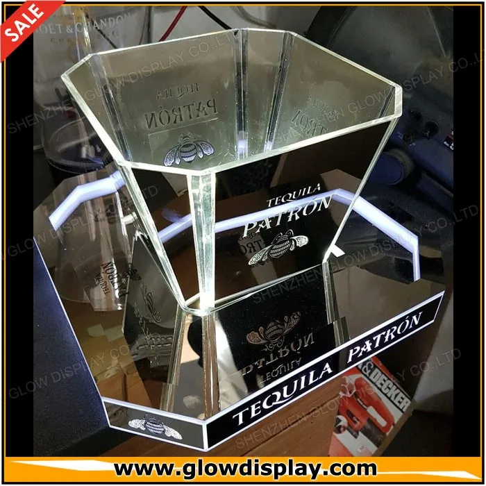 Tequila Patron Display Decor Led Light Sign Mirrored Ice Bucket - Buy ...