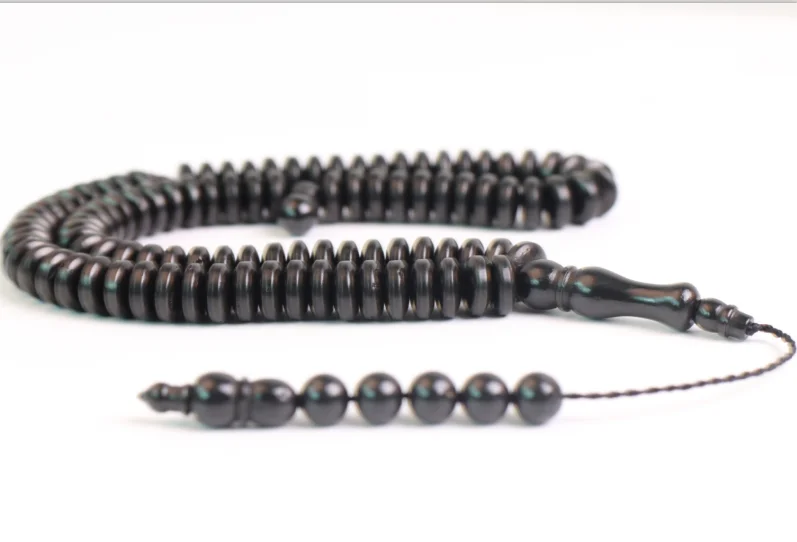 Pakistan Style Coconut Shell Muslim Tasbih 99 Black Abacus-shaped ...