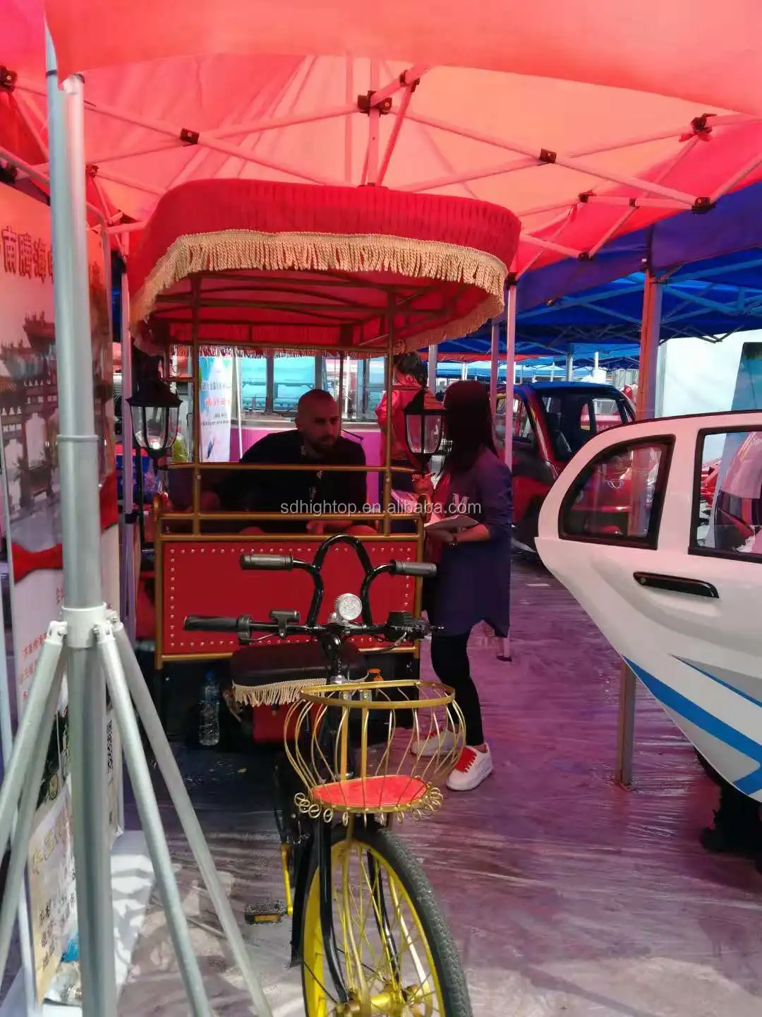 48V 800W Three Wheel Pedicab Bike Rickshaw - HIGHTOP Quality