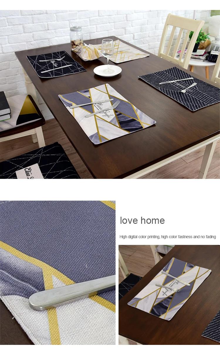 Factory Direct Cotton Linen Eat Mat Linen Placemat Dining Table Mat for ...