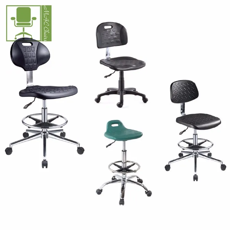 Bangku Pu Hitam Bangku Lab Furnitur Putar Bangku Laboratorium Kursi ...