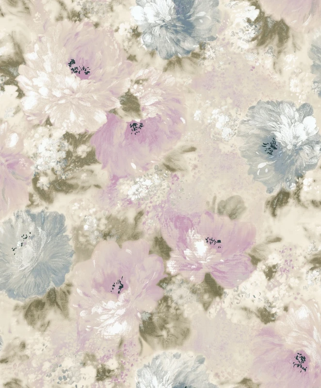 Fancy Beautiful Flower Vinyl Wallpaper Ab Match Wallpaper - Buy Pink ...