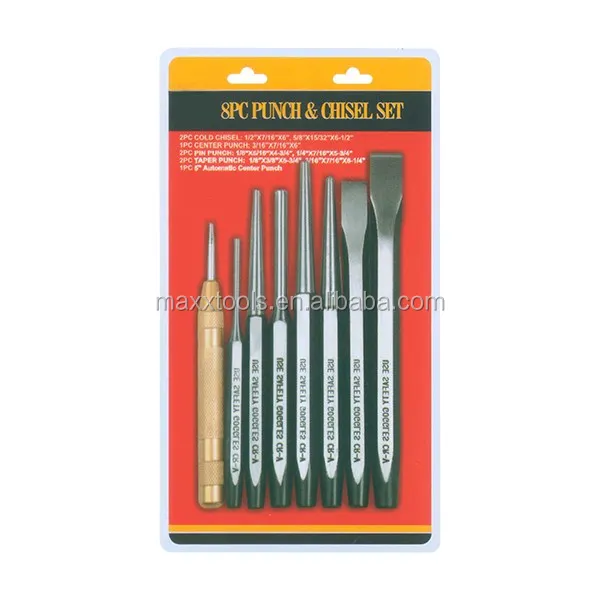 Heavy Duty Hand Tools 8pcs Flat Chisel Punch And Chisel Set - Buy ...