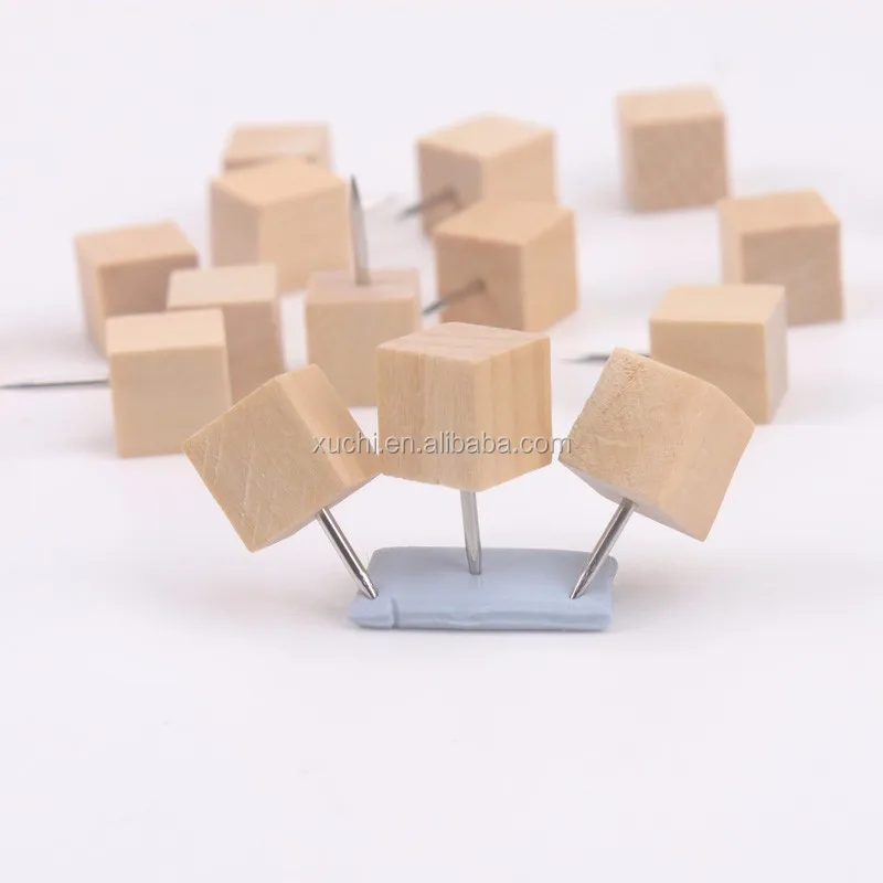 Novelty Square Cube Style Wood Head Push Pins - Buy Push Pin,Head Pins ...