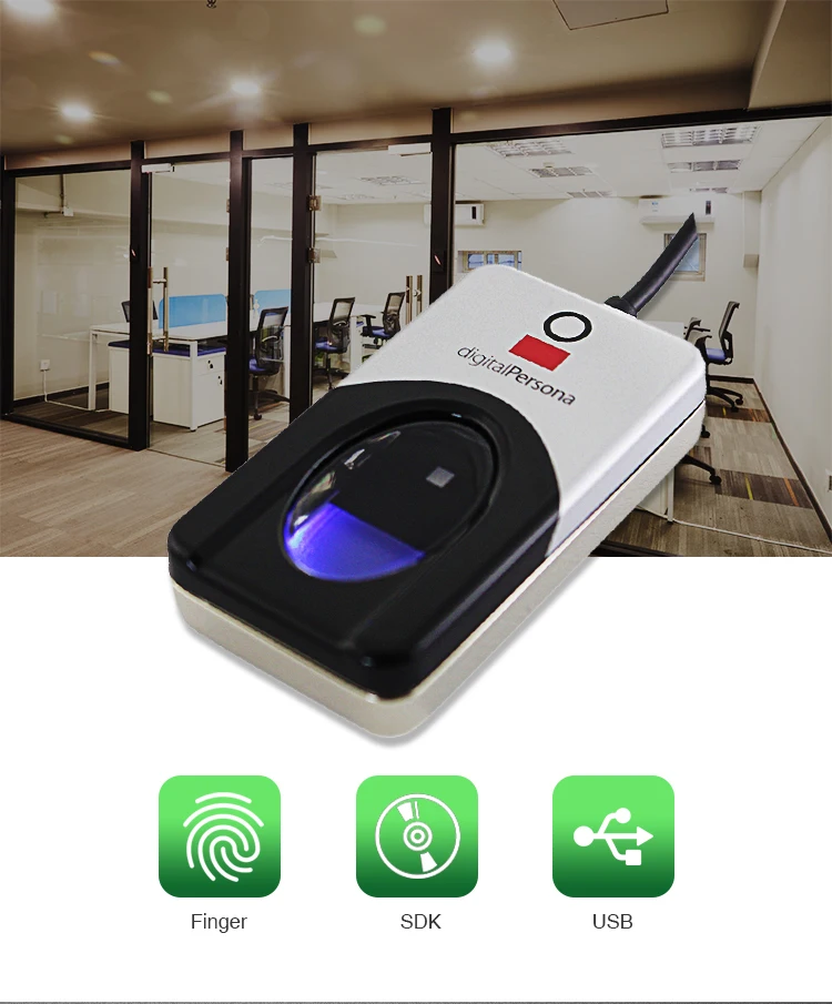 5.0v 8bit Grayscale Desktop Biometric Usb Fingerprint Scanner Uru4000b ...