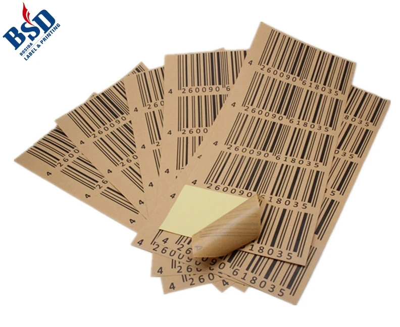 Custom Upc Bar Code Sticker Labels White Coated Paper Printing Adhesive ...