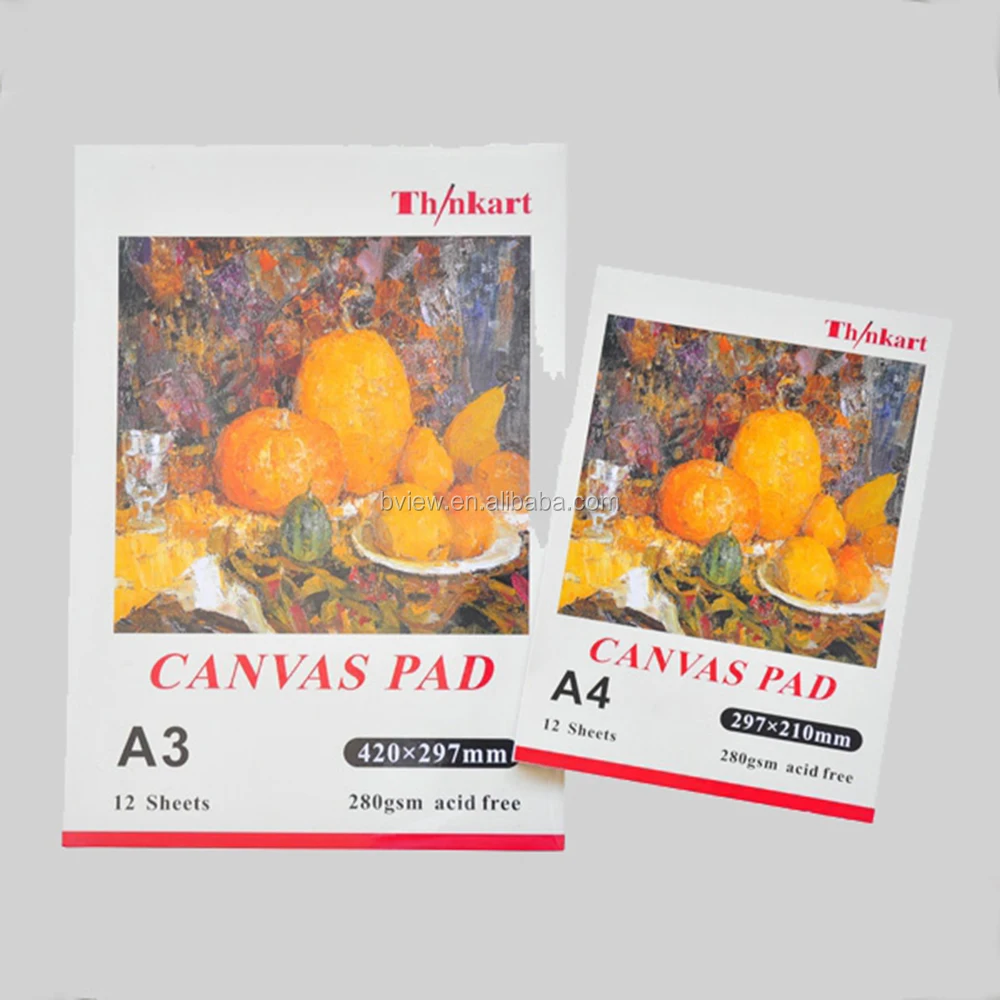 A3 Size 12sheets 280gsm Canvas Paper Pad With Glue Bound - Buy Canvas ...