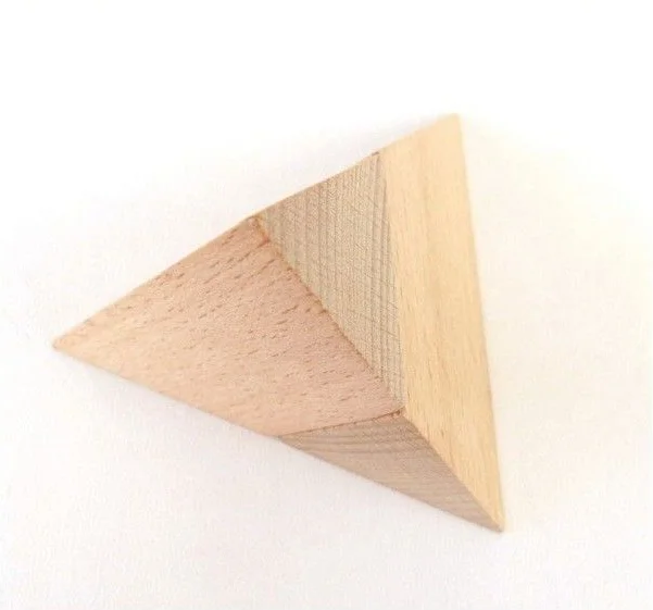 Wood Puzzle Pyramid 2pcs Montessori Teaching Aids Material Unfinished ...